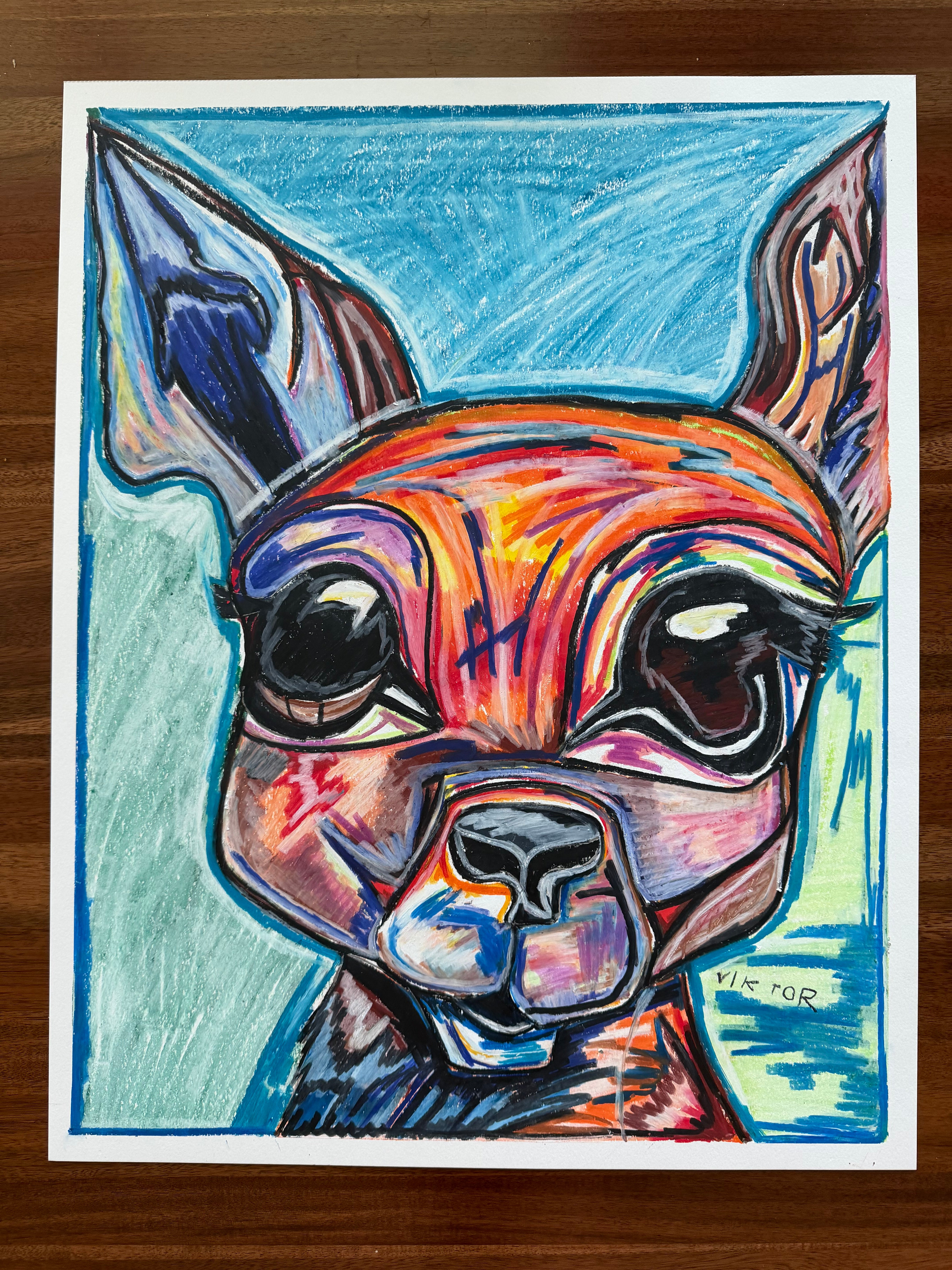 Cute Doe - ORIGINAL OIL PASTEL ARTWORK - 19x24" (video attached ...