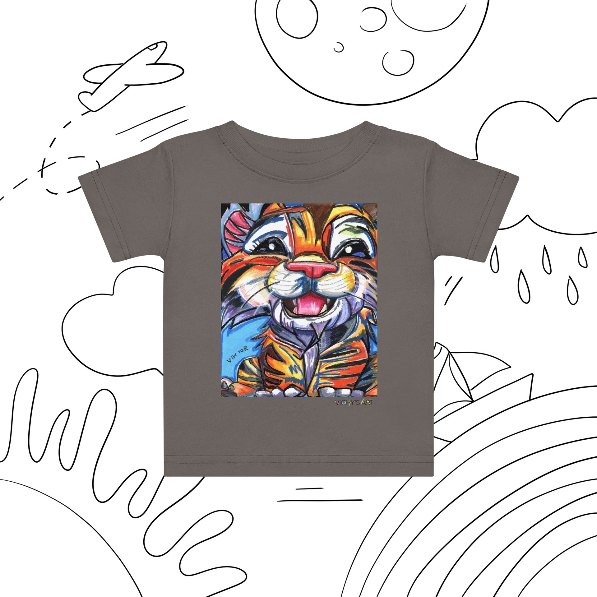 Stripy - Baby jersey t-shirt – Vichy's Art